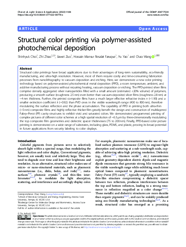 (PDF) Structural color printing via polymer-assisted photochemical ...