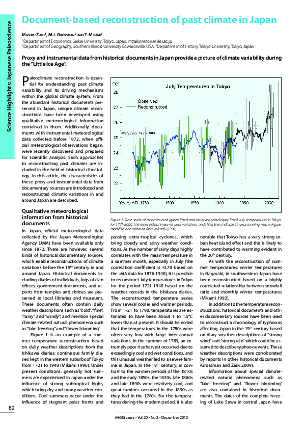 (PDF) Document-based reconstruction of past climate in Japan