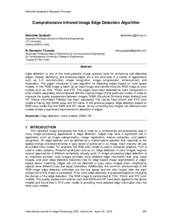 Pdf Comprehensive Infrared Image Edge Detection Algorithm
