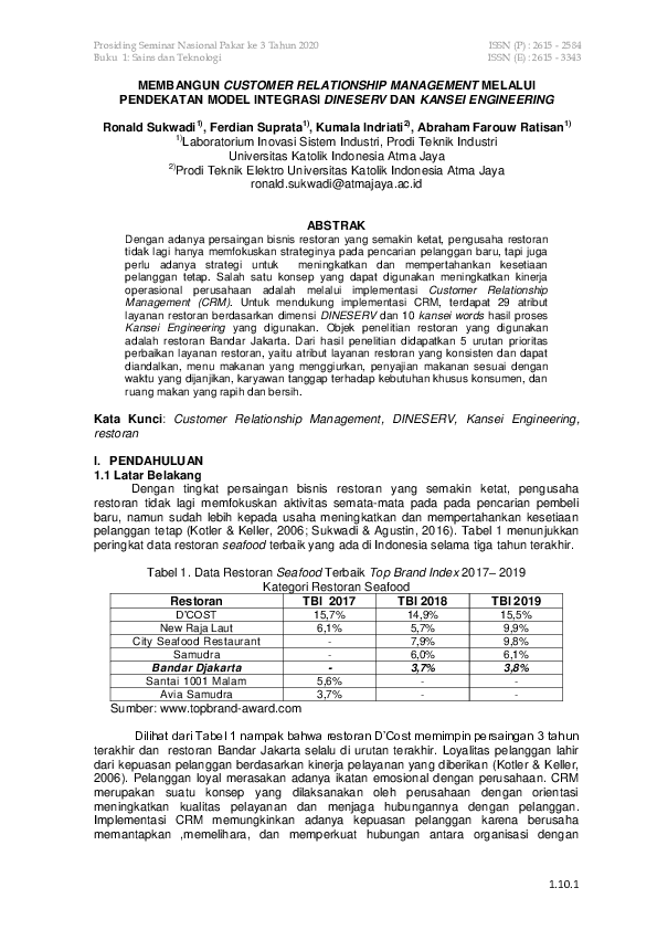 (PDF) Membangun Customer Relationship Management Melalui Pendekatan ...