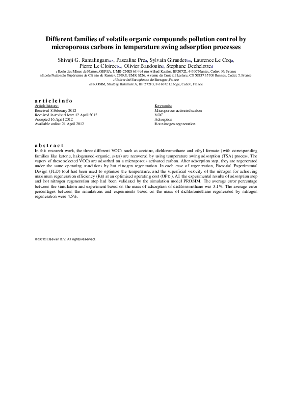 (PDF) Different families of volatile organic compounds pollution ...