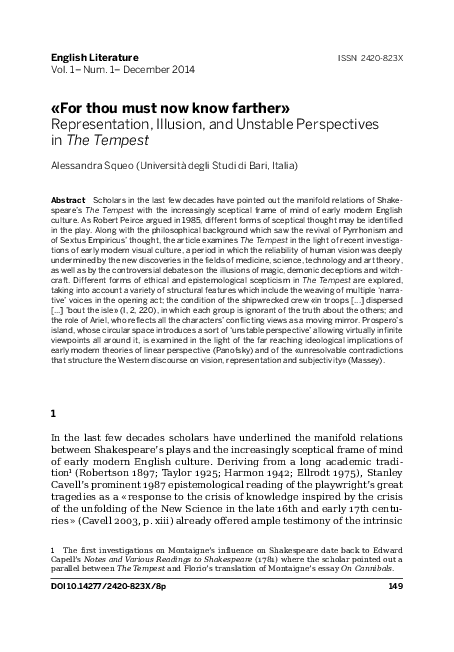 (PDF) For thou must now know farther» Representation, Illusion and ...