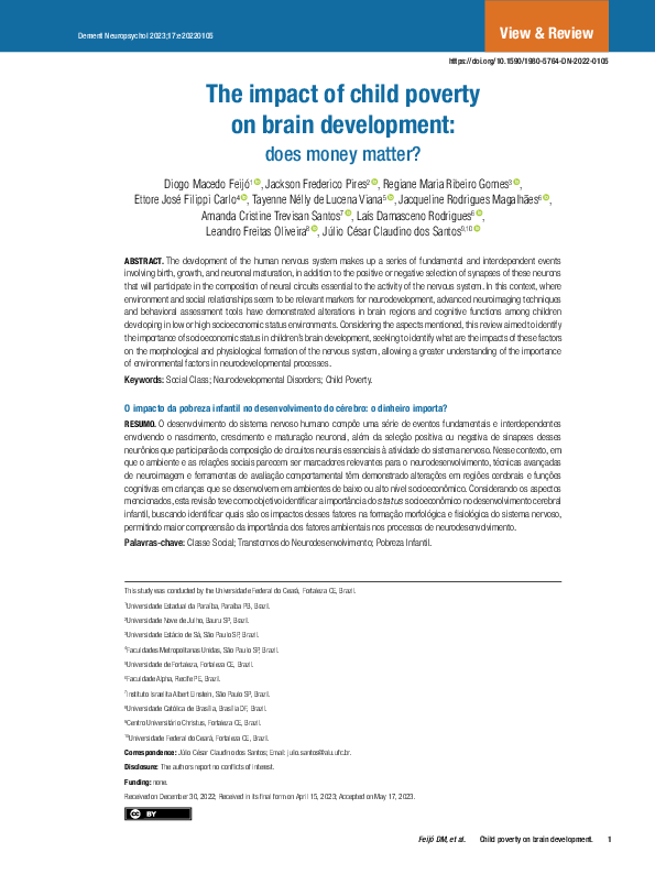 (PDF) The impact of child poverty on brain development: does money matter?