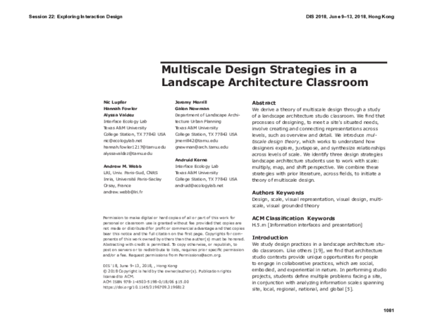 (PDF) Multiscale Design in Landscape Architecture