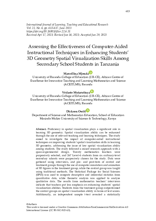 (PDF) Assessing the Effectiveness of Computer-Aided Instructional Techniques in Enhancing ...