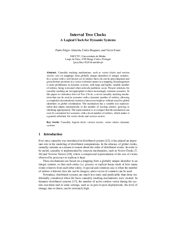 (PDF) Interval Tree Clocks