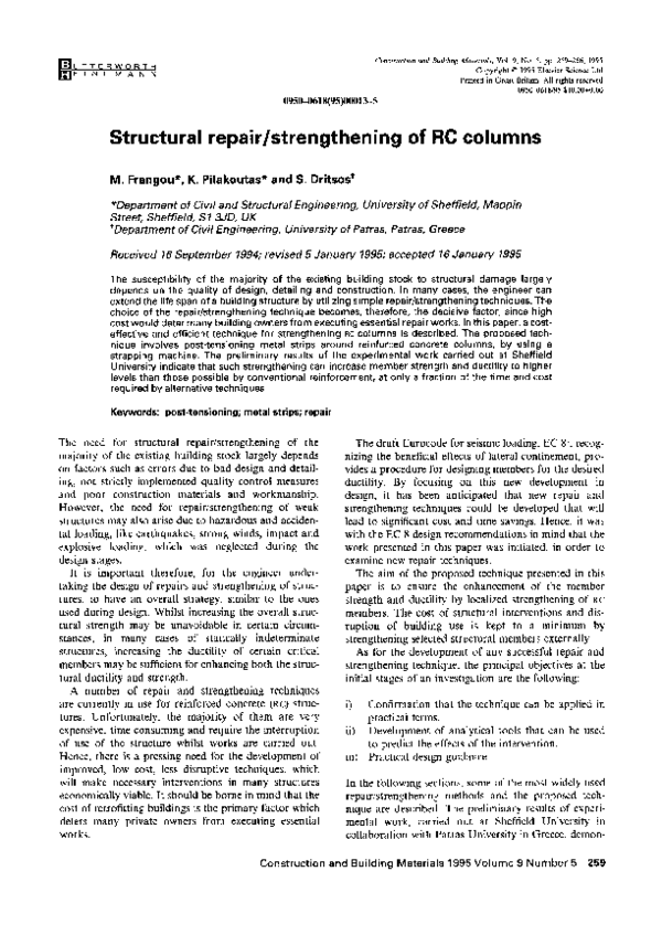 (PDF) Structural repair/strengthening of RC columns