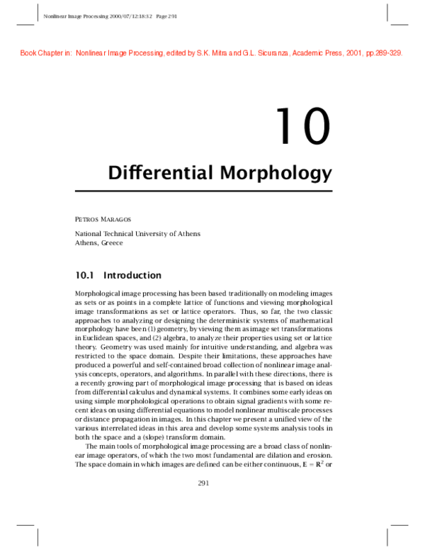 (PDF) Differential Morphology
