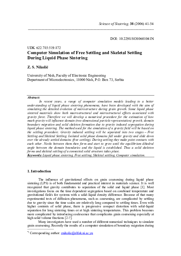 (PDF) Gravity Effects on Liquid Phase Sintering