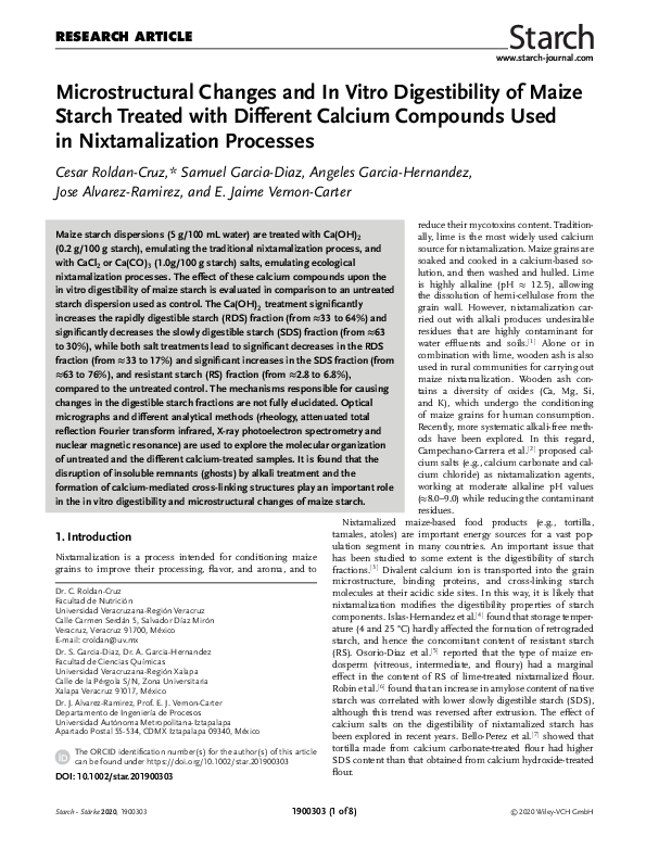 (PDF) Microstructural Changes and In Vitro Digestibility of Maize ...