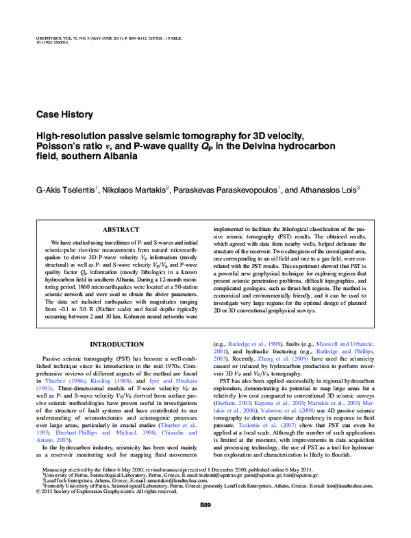 (PDF) High-resolution passive seismic tomography for 3D velocity ...