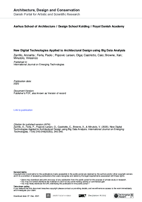 (PDF) Aarhus School of Architecture // Design School Kolding // Royal Danish Academy New Digital ...