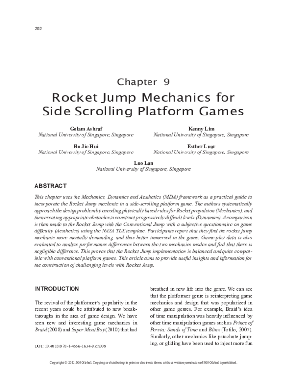 (PDF) Rocket Jump Mechanics for Side Scrolling Platform Games
