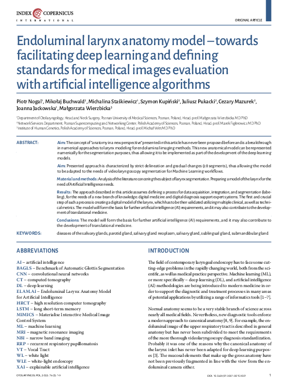 (PDF) Endoluminal larynx anatomy model – towards facilitating deep learning and defining ...