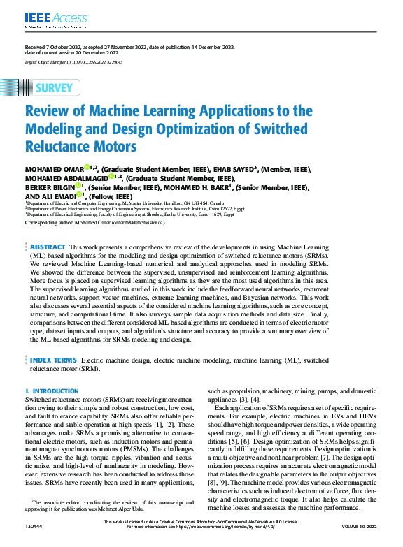 (PDF) Review of Machine Learning Applications to the Modeling and Design Optimization of ...