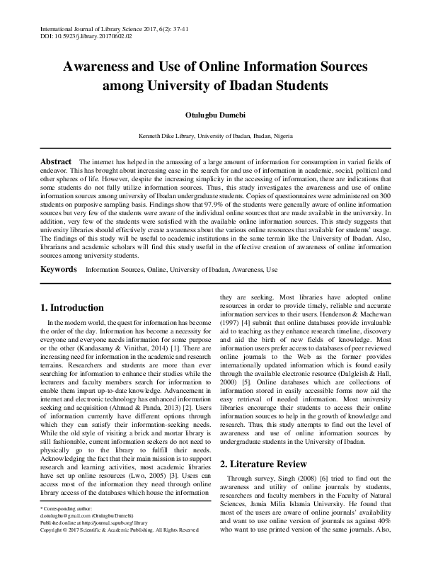 (PDF) AIDS Awareness and Information Sources among Selected University ...