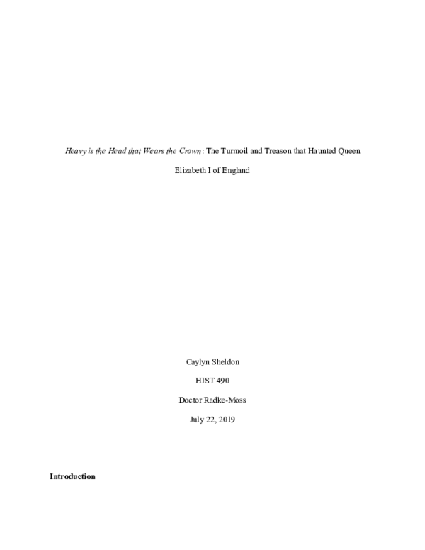 (DOC) The Head that Wears the Crown: The Turmoil and Treason that ...