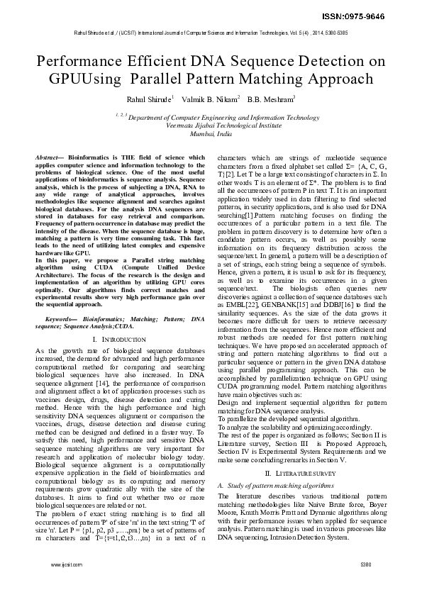 (PDF) Performance Efficient DNA Sequence Detection on GPU Using ...