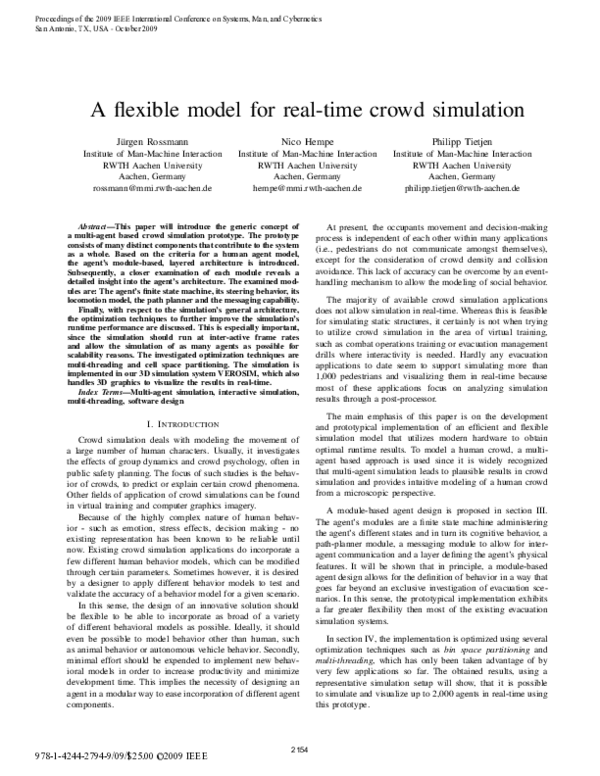 (PDF) A flexible model for real-time crowd simulation