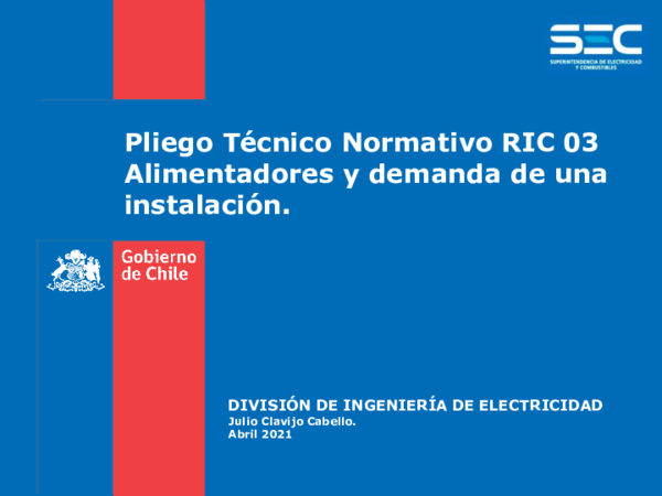 (PDF) Presentación RIC 03 - Alimentadores y Demanda de una Instalación