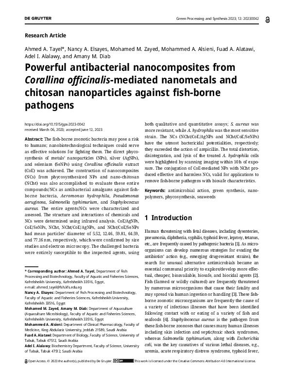 (PDF) Powerful antibacterial nanocomposites from Corallina officinalis ...