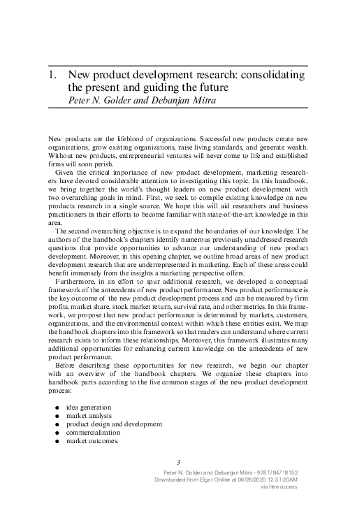 (PDF) New product development research: consolidating the present and ...