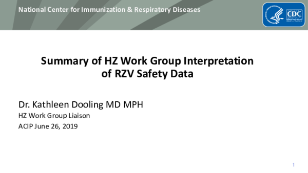 (PDF) Summary of HZ Work Group interpretation of RZV safety data