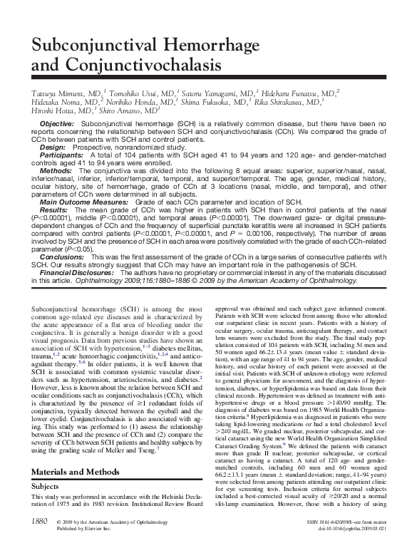(PDF) Subconjunctival Hemorrhage and Conjunctivochalasis