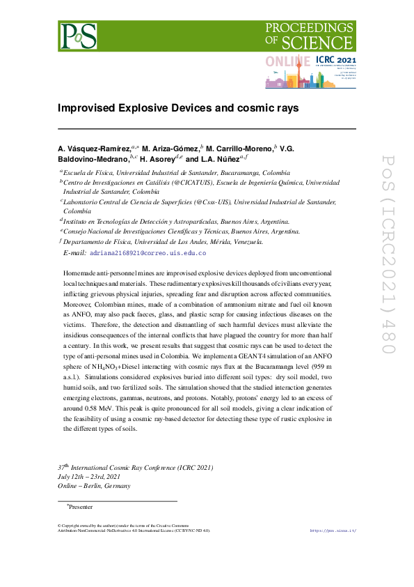 (PDF) Improvised Explosive Devices and cosmic rays