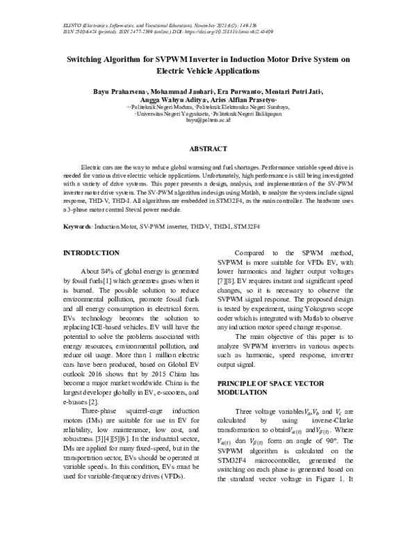 Pdf Implementation Of Switching Algorithm For Svpwm Inverter In Induction Motor Drive System