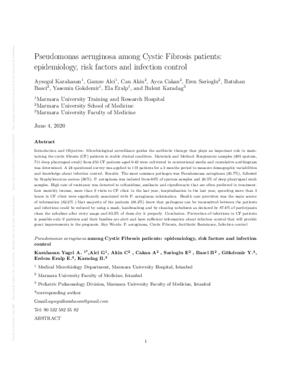 (PDF) Pseudomonas aeruginosa among Cystic Fibrosis patients ...
