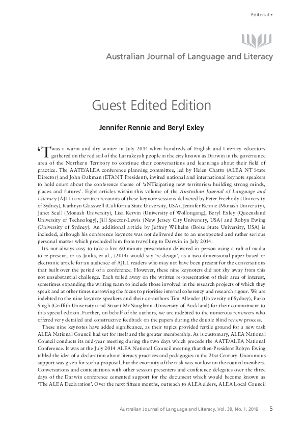 (PDF) Guest Edited Edition | Beryl Exley - Academia.edu