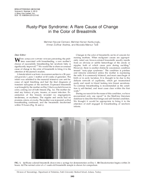 (PDF) Rusty-Pipe Syndrome: A Rare Cause of Change in the Color of ...