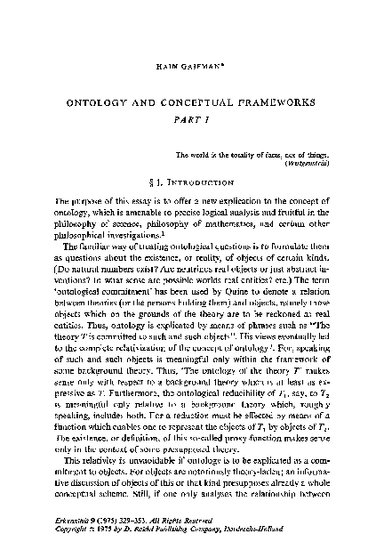 (PDF) Ontology and conceptual frameworks
