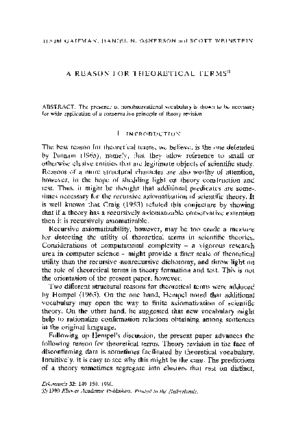 (PDF) A reason for theoretical terms