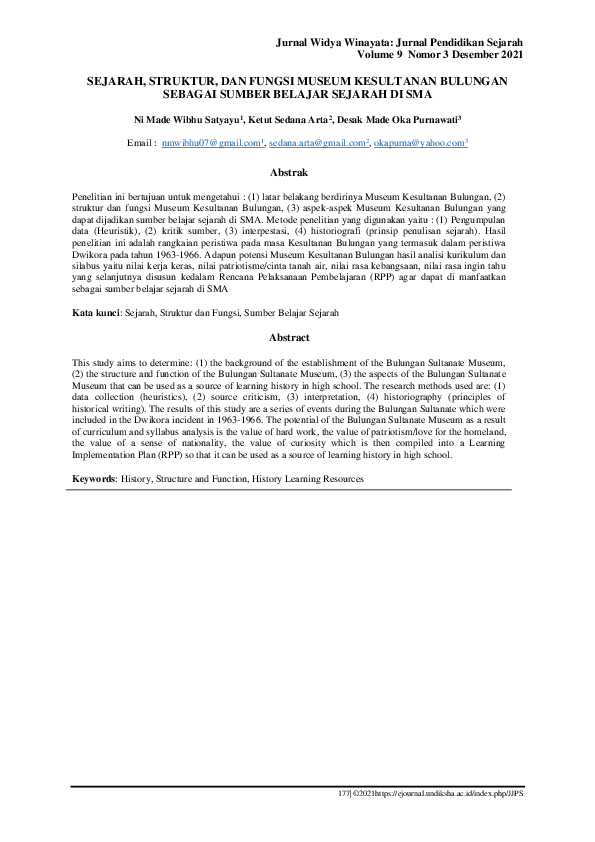 (PDF) Sejarah, Struktur dan Fungsi Museum Kesultanan Bulungan Sebagai ...