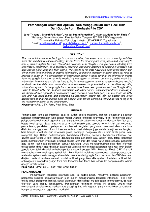 (PDF) Perancangan Arsitektur Aplikasi Web Menggunakan Data Real Time ...