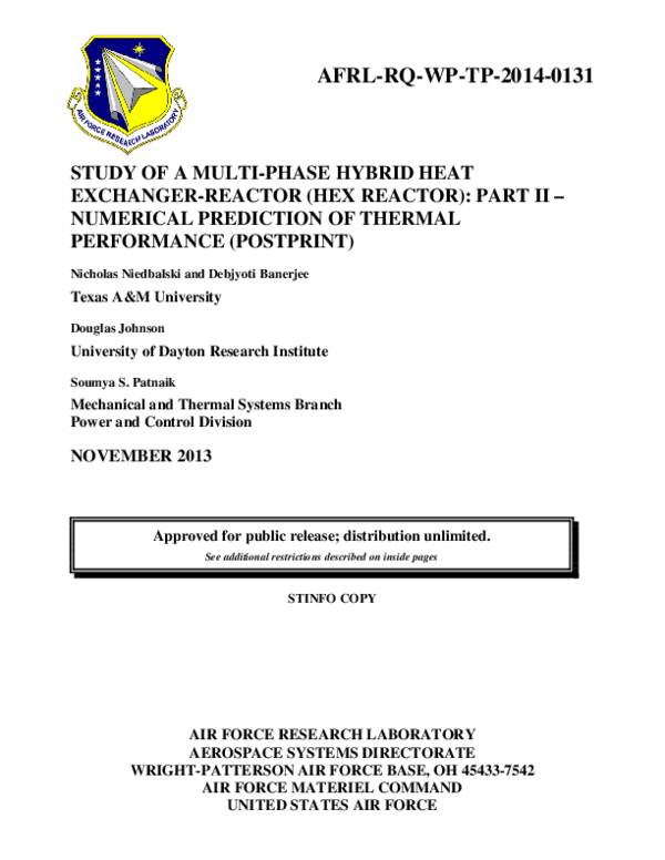 (PDF) Study of a multi-phase hybrid heat exchanger-reactor (HEX reactor ...