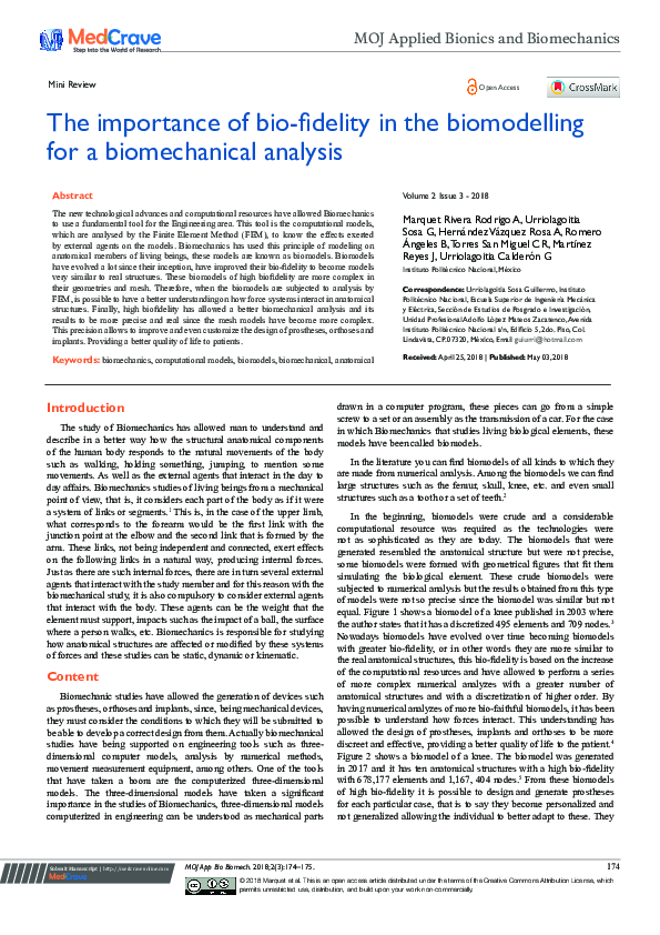 (PDF) The importance of bio-fidelity in the biomodelling for a ...