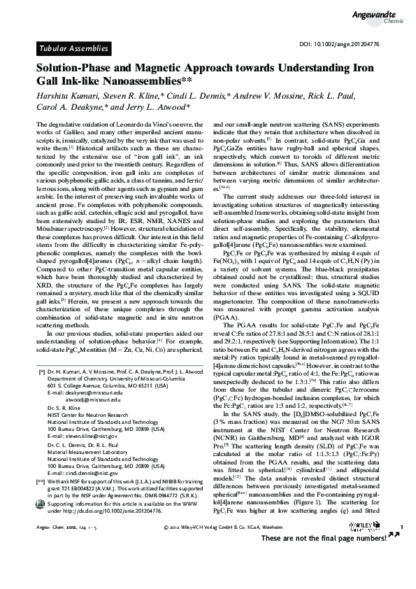 (PDF) Solution-Phase and Magnetic Approach towards Understanding Iron ...