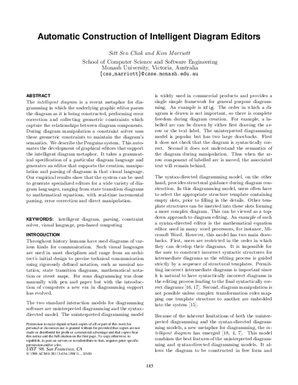 (PDF) Automatic construction of intelligent diagram editors