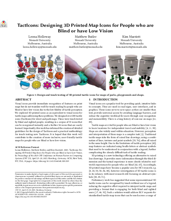 (PDF) TactIcons: Designing 3D Printed Map Icons for People who are ...