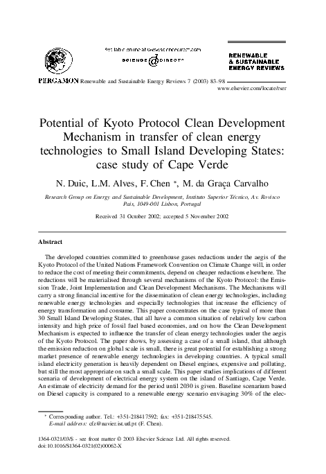 (PDF) Potential of Kyoto Protocol Clean Development Mechanism in ...