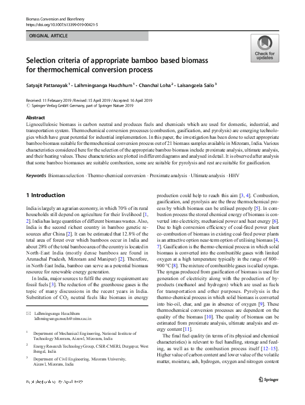 (PDF) Selection criteria of appropriate bamboo based biomass for ...