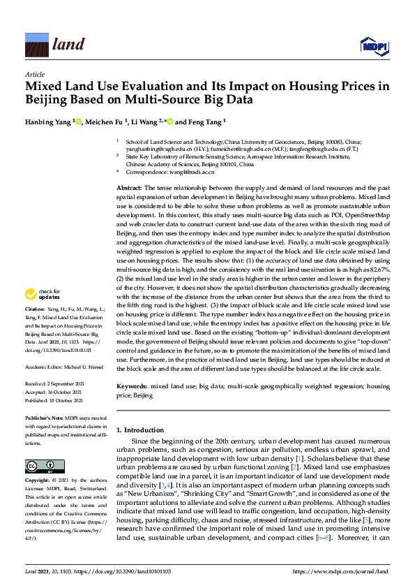 (PDF) Mixed Land Use Evaluation and Its Impact on Housing Prices in ...