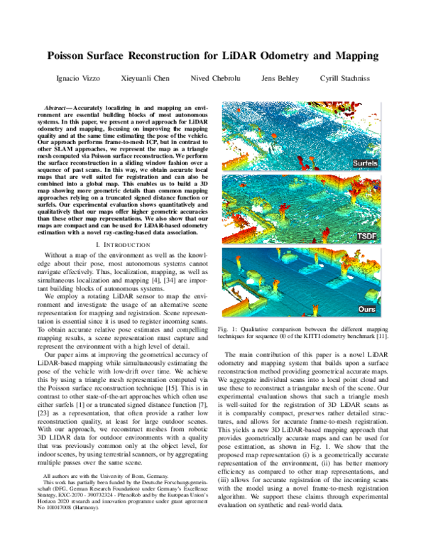 (PDF) Poisson Surface Reconstruction for LiDAR Odometry and Mapping