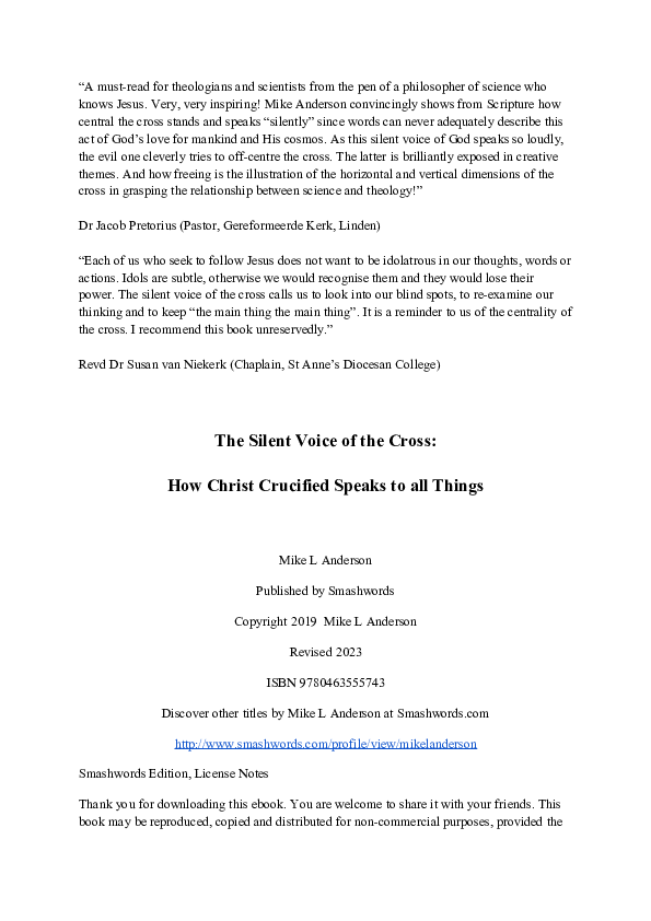 The Silent Voice of the Cross: How Christ Crucified Speaks to all Things