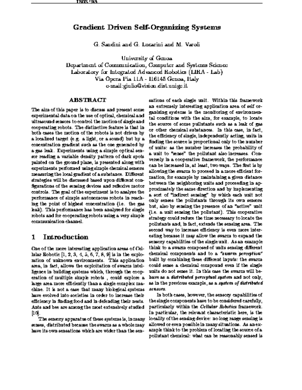 (PDF) Gradient driven self-organizing systems