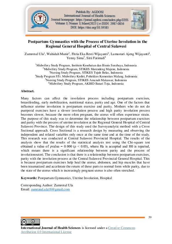 (PDF) Postpartum Gymnastics with the Process of Uterine Involution in ...