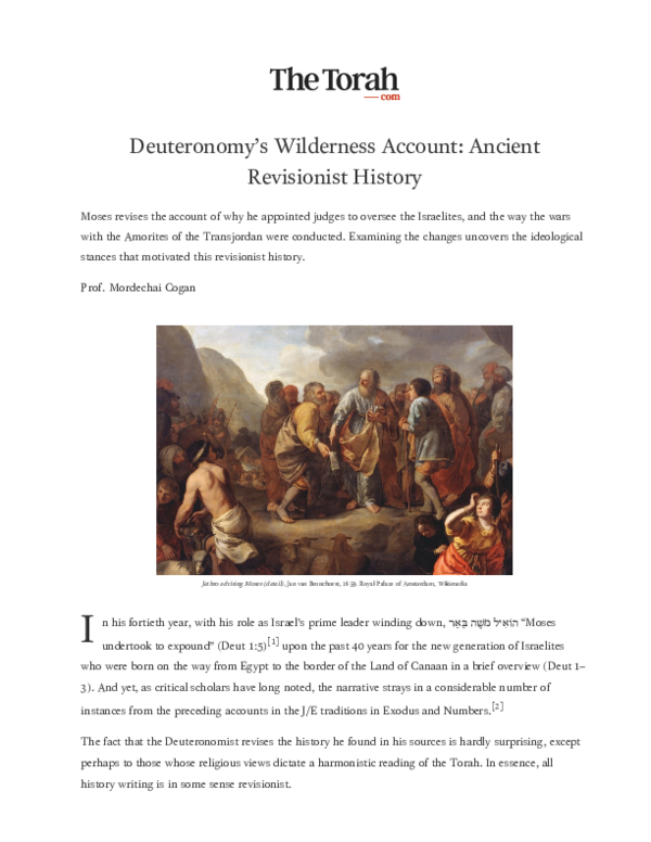(PDF) Moses' Revisionist History in Deuteronomy